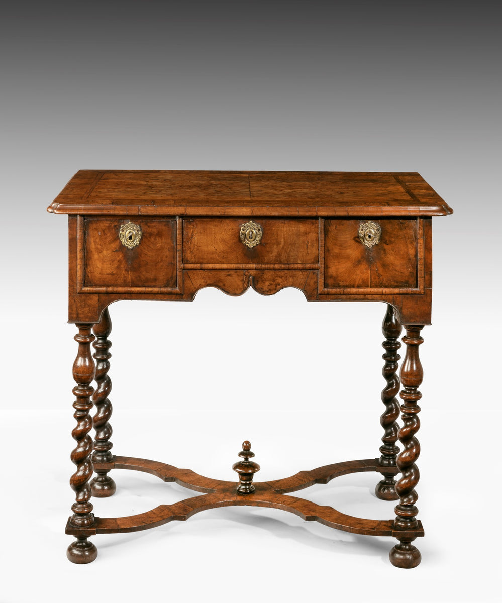 William and Mary burr yew and walnut lowboy – Reindeer Antiques