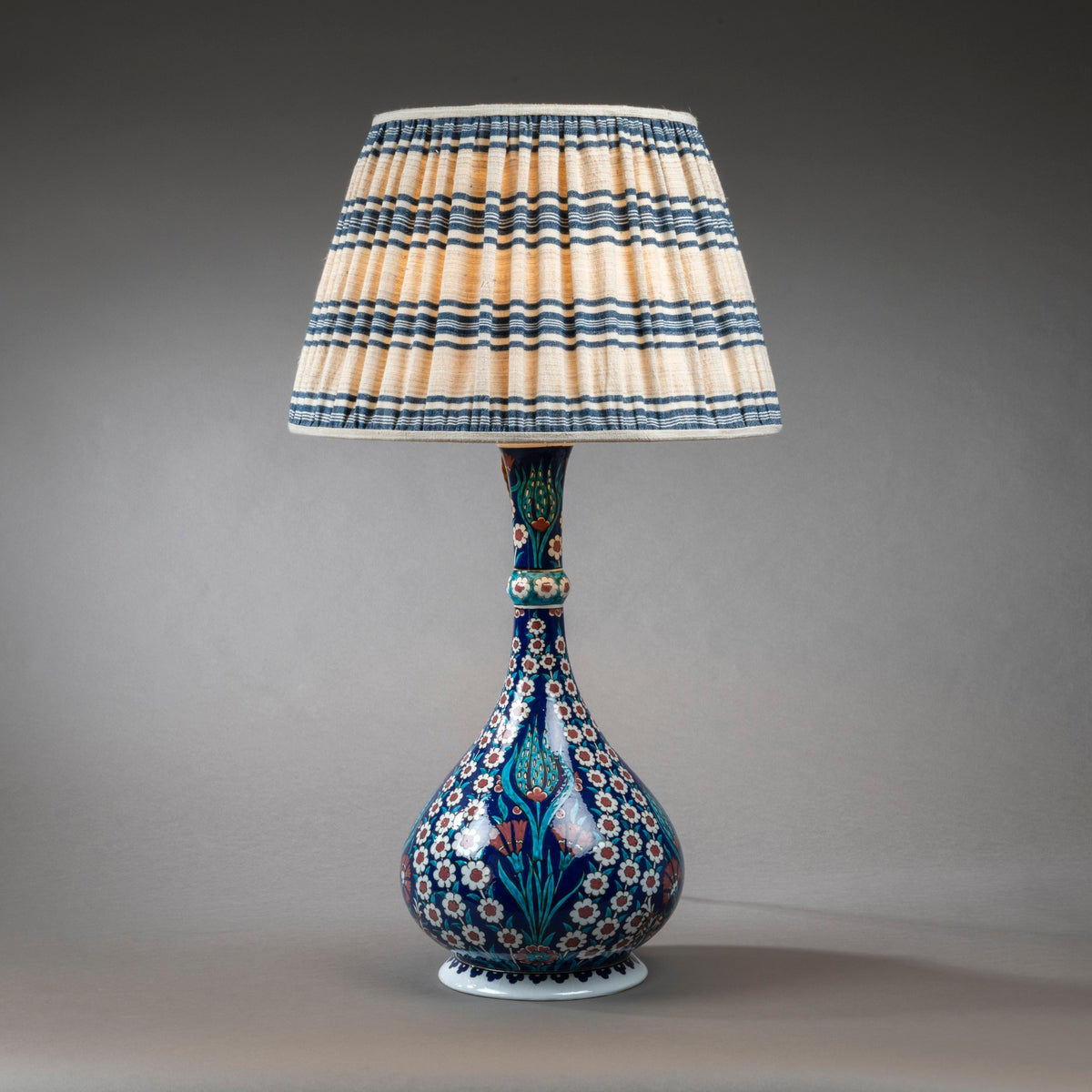Hand Made Ceramic Table Lamp With Iznik Motifs - Reindeer Antiques