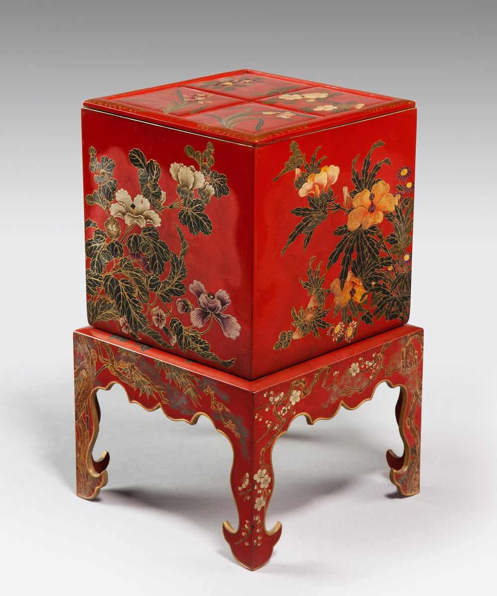An Unusual Meiji Period Japanese Red Lacquer Box – Reindeer Antiques