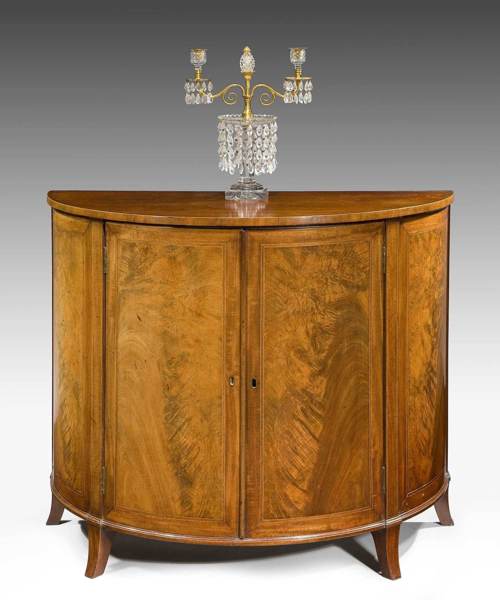 A Sheraton Period Mahogany Demi-Lune Commode – Reindeer Antiques