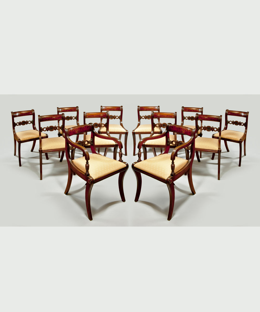 A Set Of 12 Regency Style Dining Chairs – Reindeer Antiques