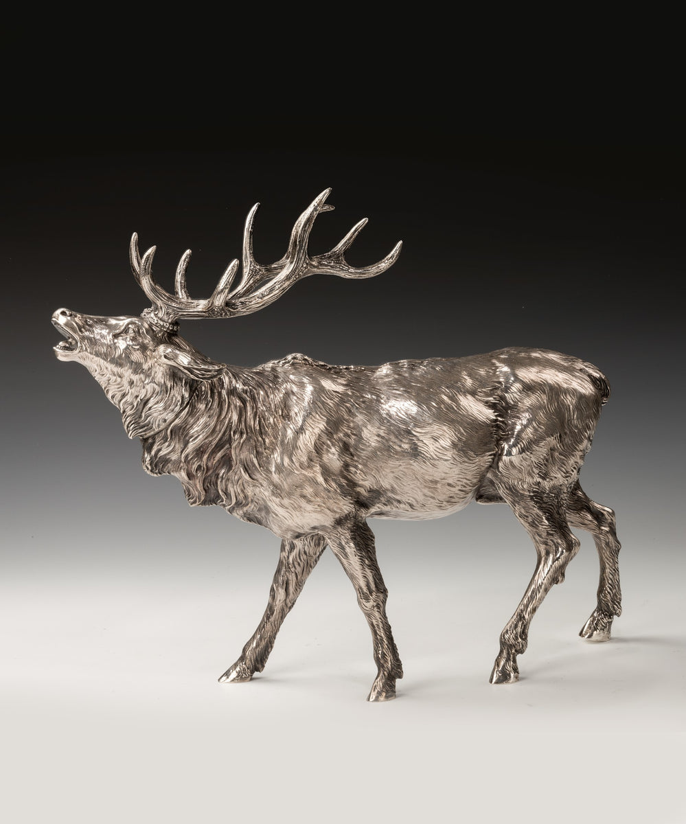 Large Sterling Silver Stag – Reindeer Antiques