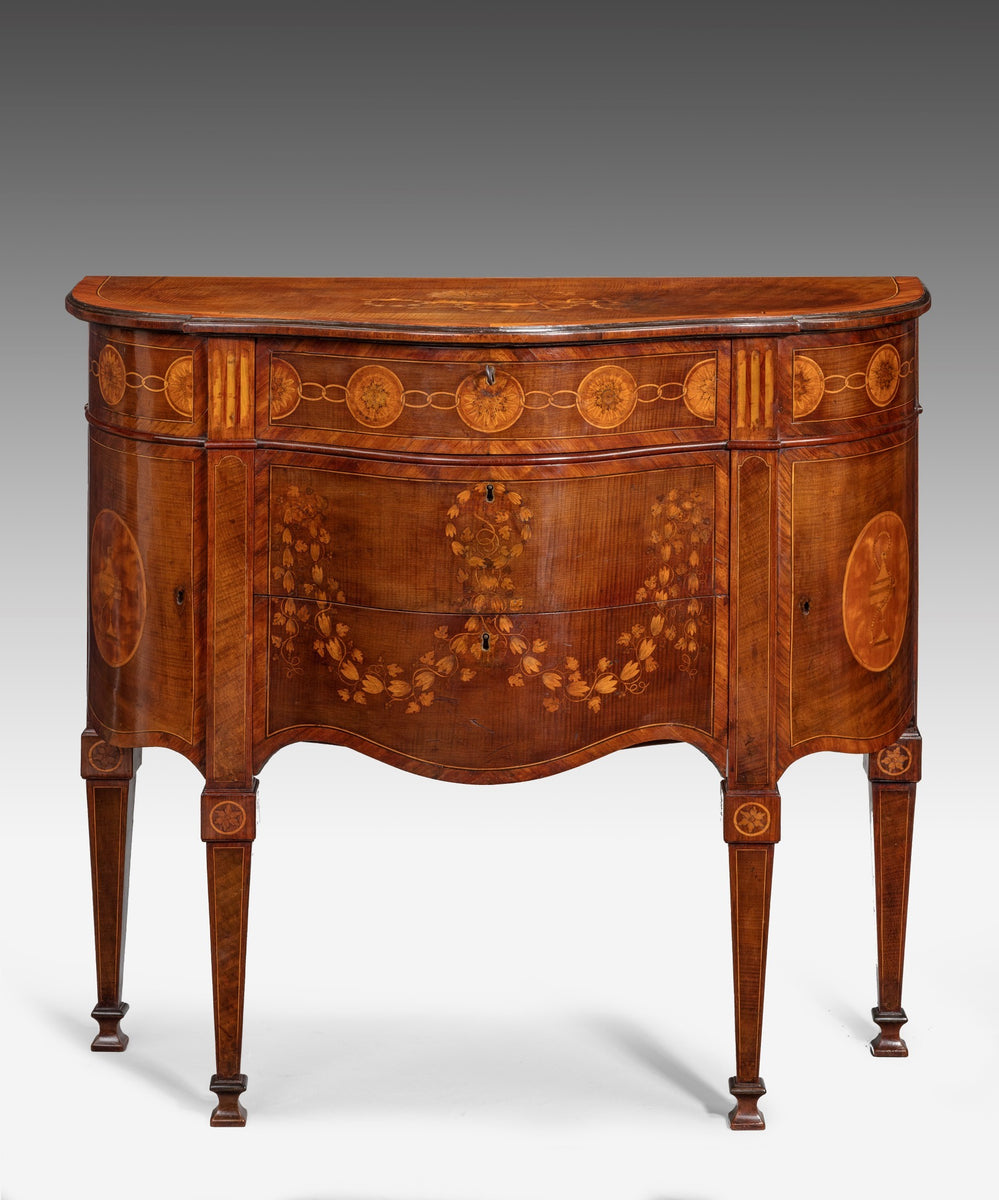 Georgian Serpentine Commode By Mayhew & Ince – Reindeer Antiques